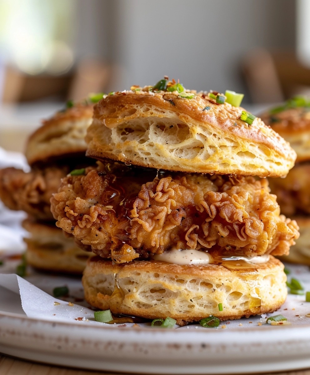 Hot Honey Chicken Biscuits - Recipe Flash