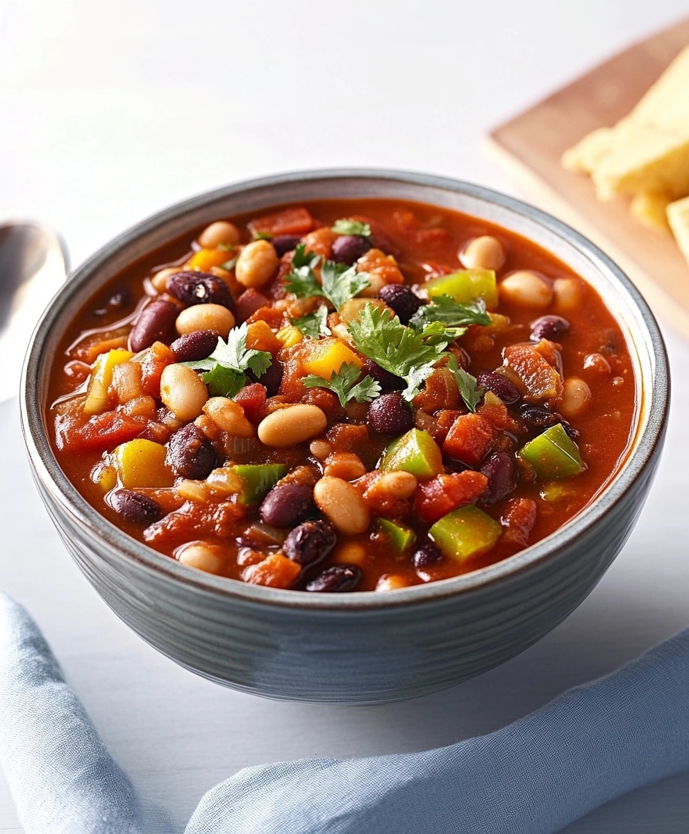 Vegetarian 3 Bean Chili Recipe - Recipe Flash