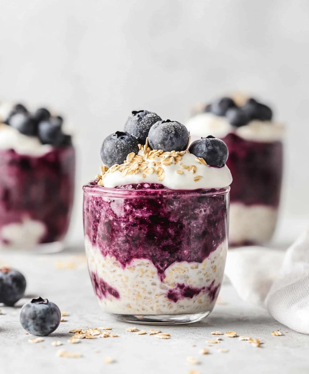 Blueberry Cheesecake Overnight Oats Recipe - Recipe Flash
