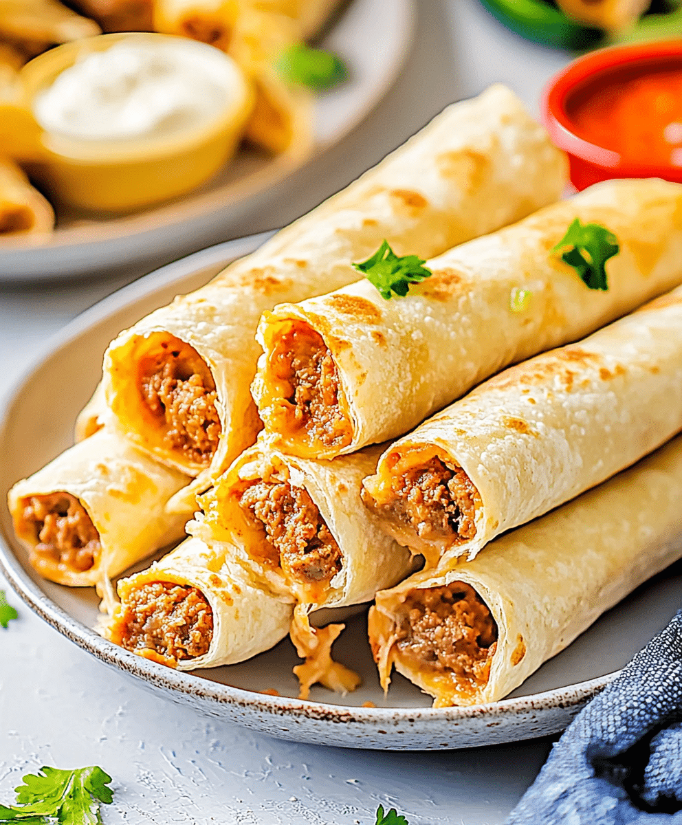 Baked Cheesy Beef Taquitos Recipe - Recipe Flash