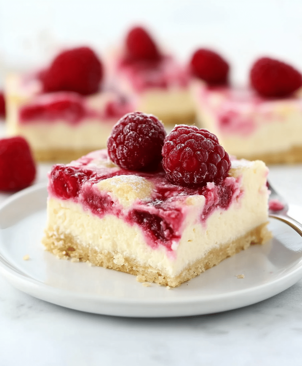 Raspberry White Chocolate Cheesecake Squares Recipe - Recipe Flash
