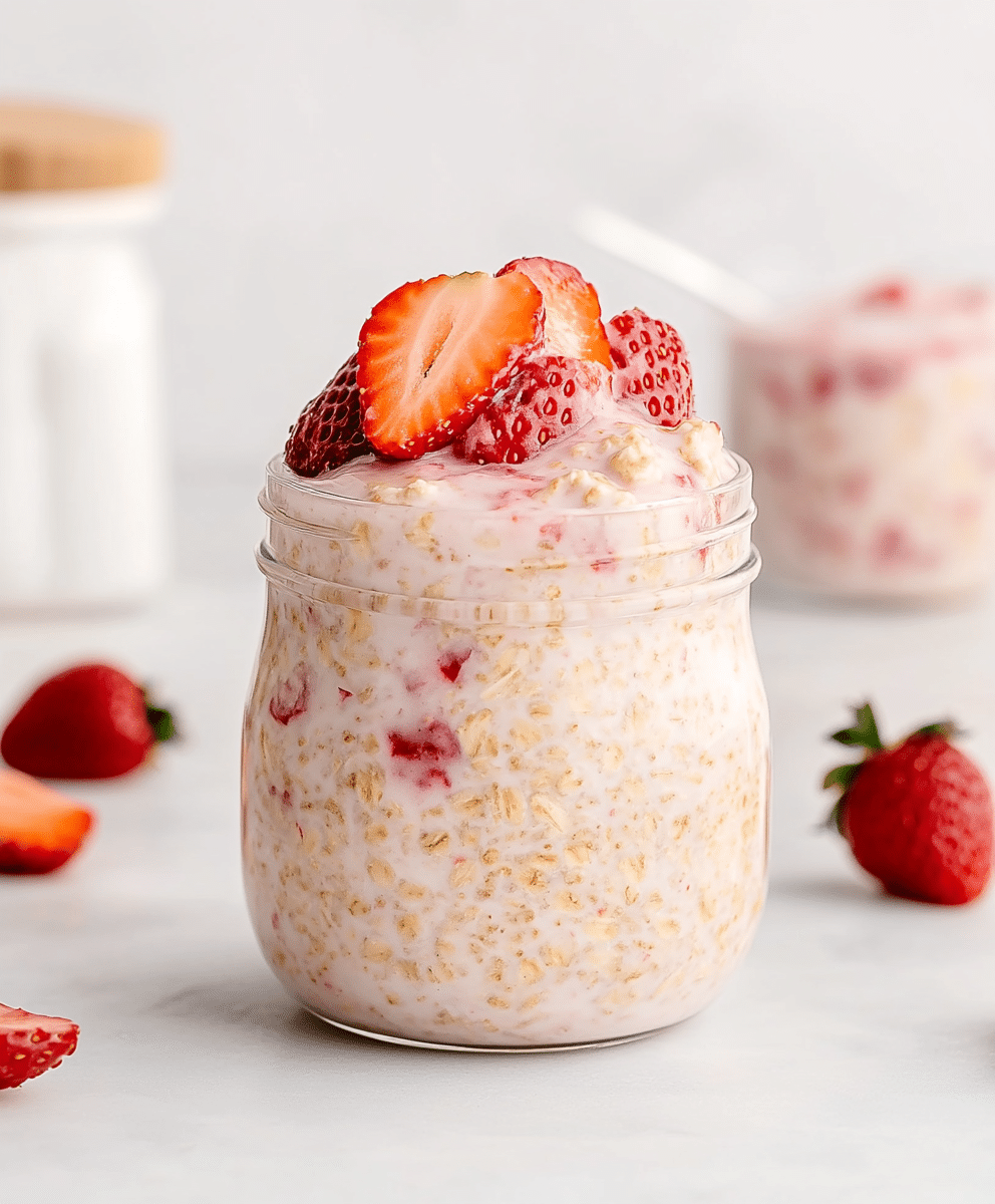 Strawberry Overnight Oats Recipe - Recipe Flash