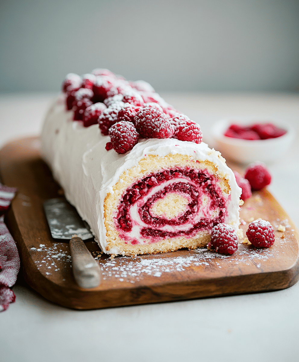 Christmas Raspberry Cake Roll Recipe - Recipe Flash