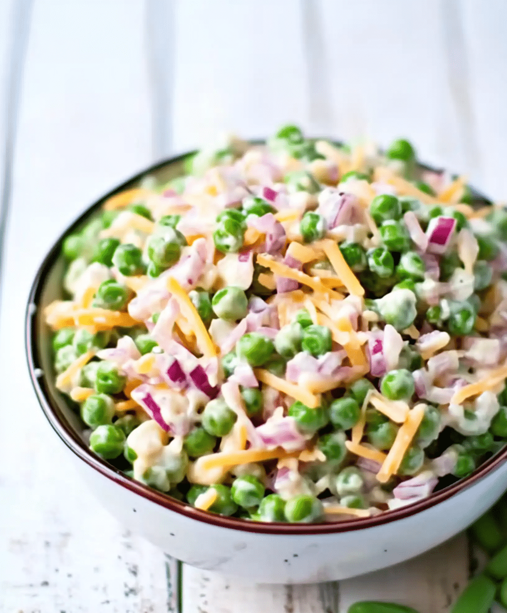 Pea Salad Recipe With Red Onions And Cheese Recipe - Recipe Flash
