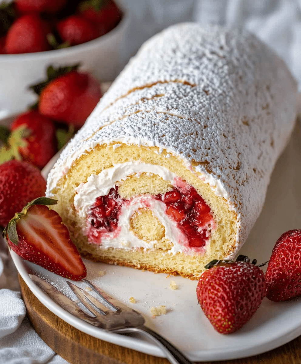 Strawberries And Cream Swiss Roll Recipe - Recipe Flash