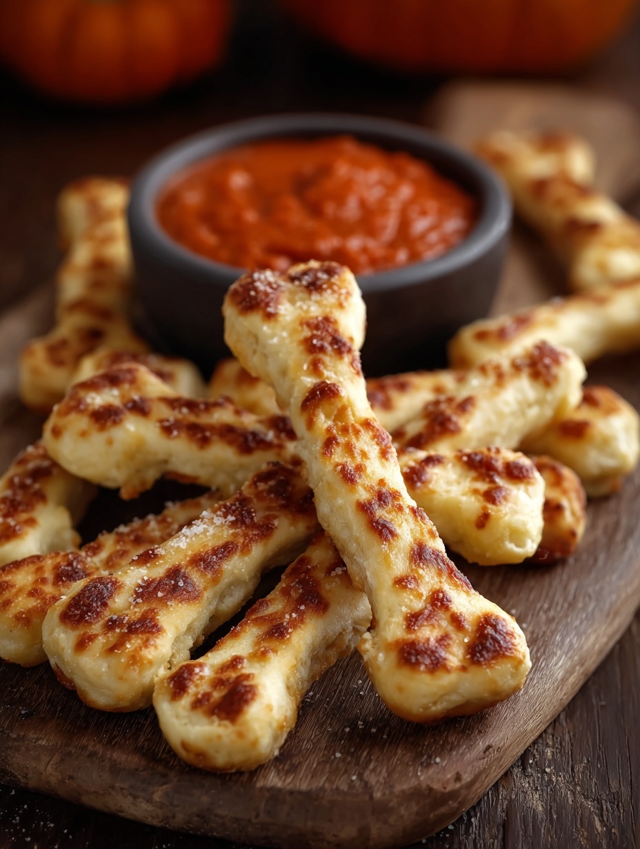 Cheesy Halloween Breadstick Bones - Fun Dinner Side - Recipe Flash