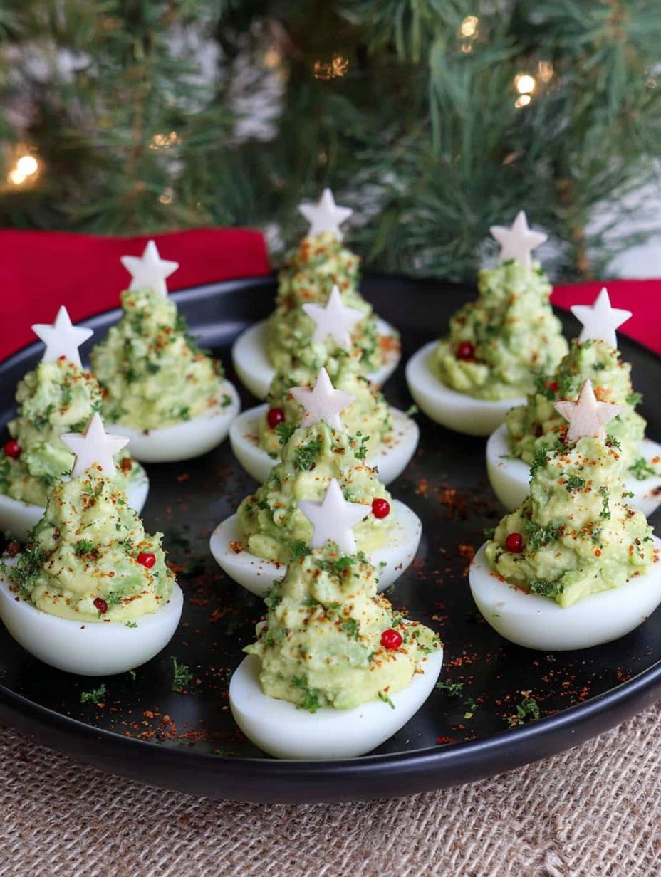 Avocado Toast Christmas Tree Deviled Eggs Recipe